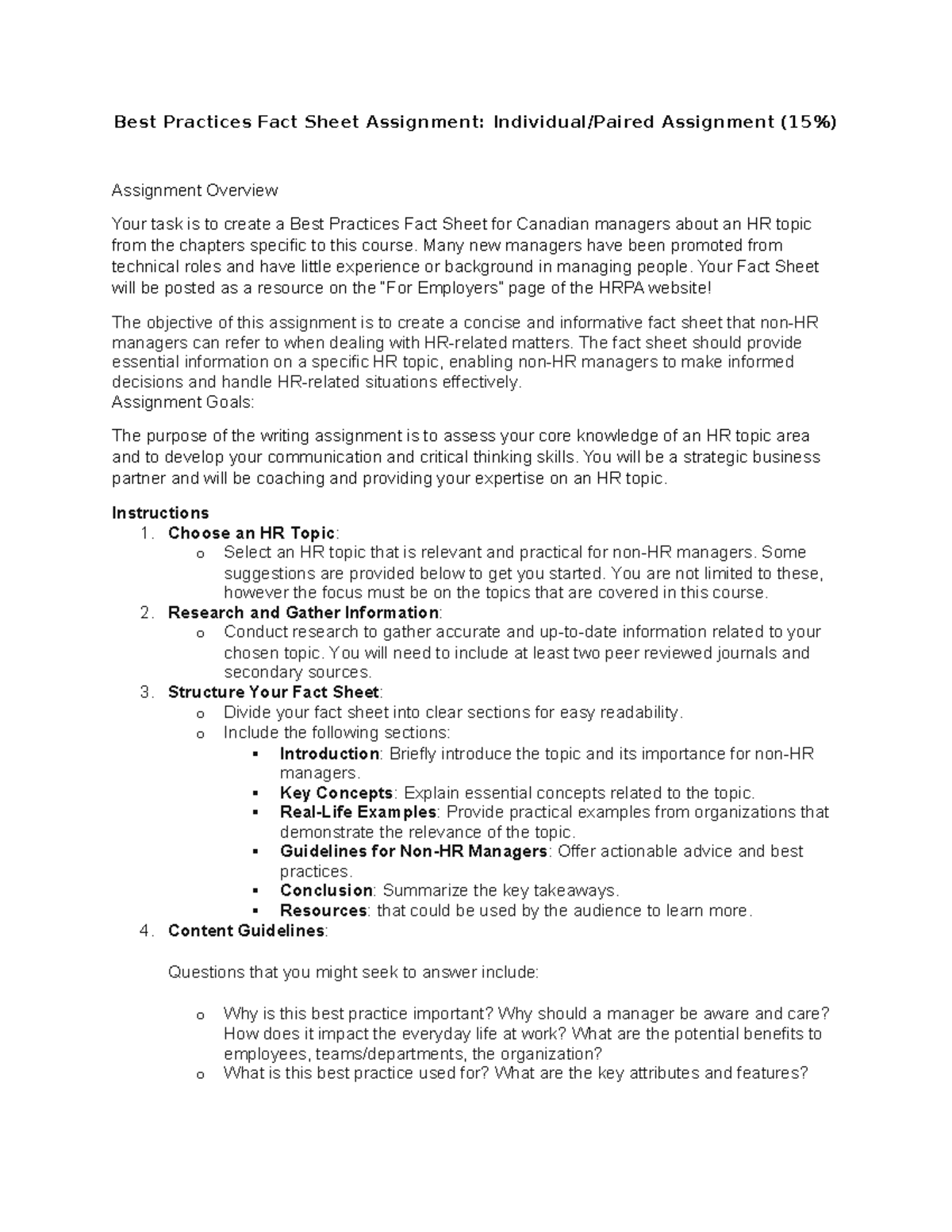 HRM 1030 Best Practices Fact Sheet - Best Practices Fact Sheet ...