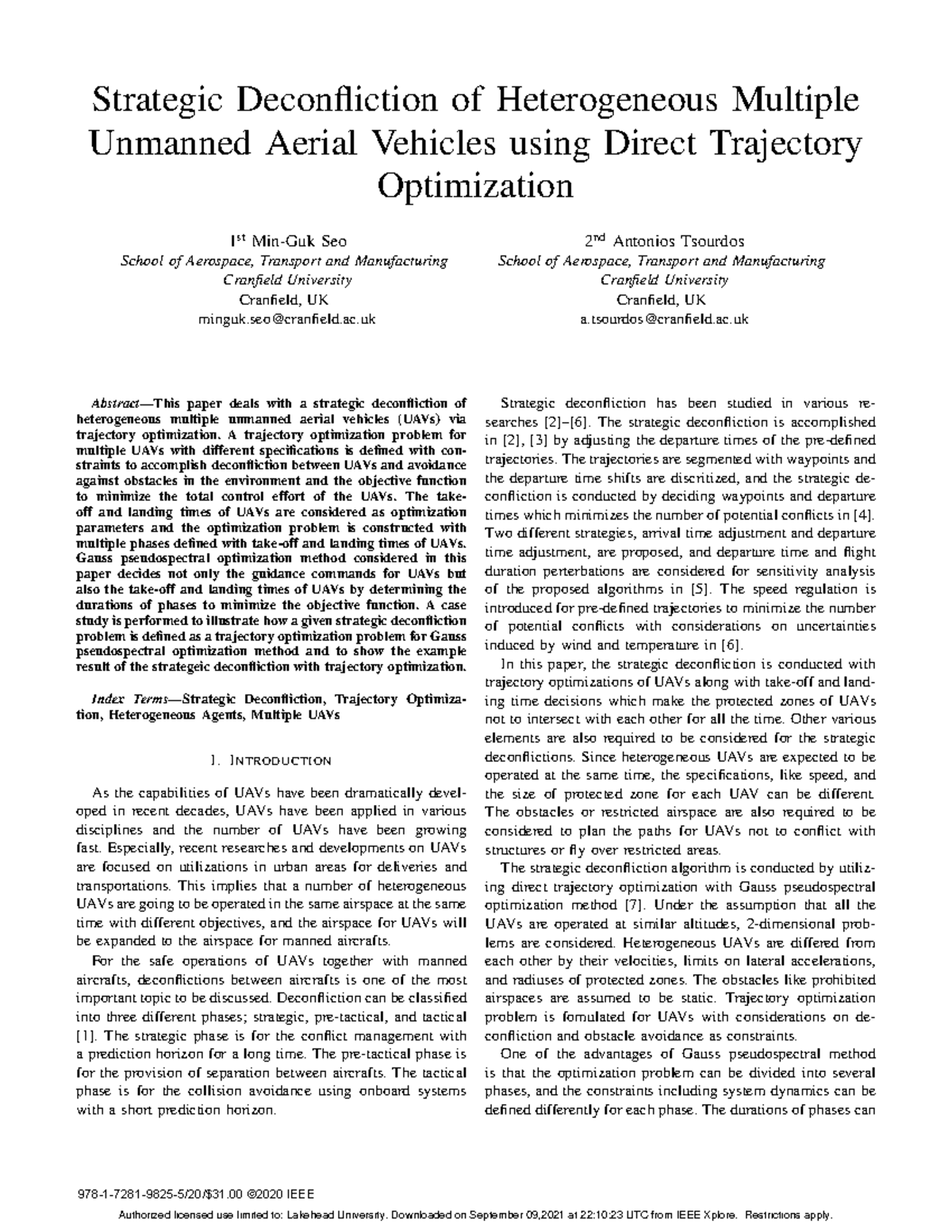 Strategic Deconfliction Of Heterogeneous Multiple Unmanned Aerial Vehicles Using Direct