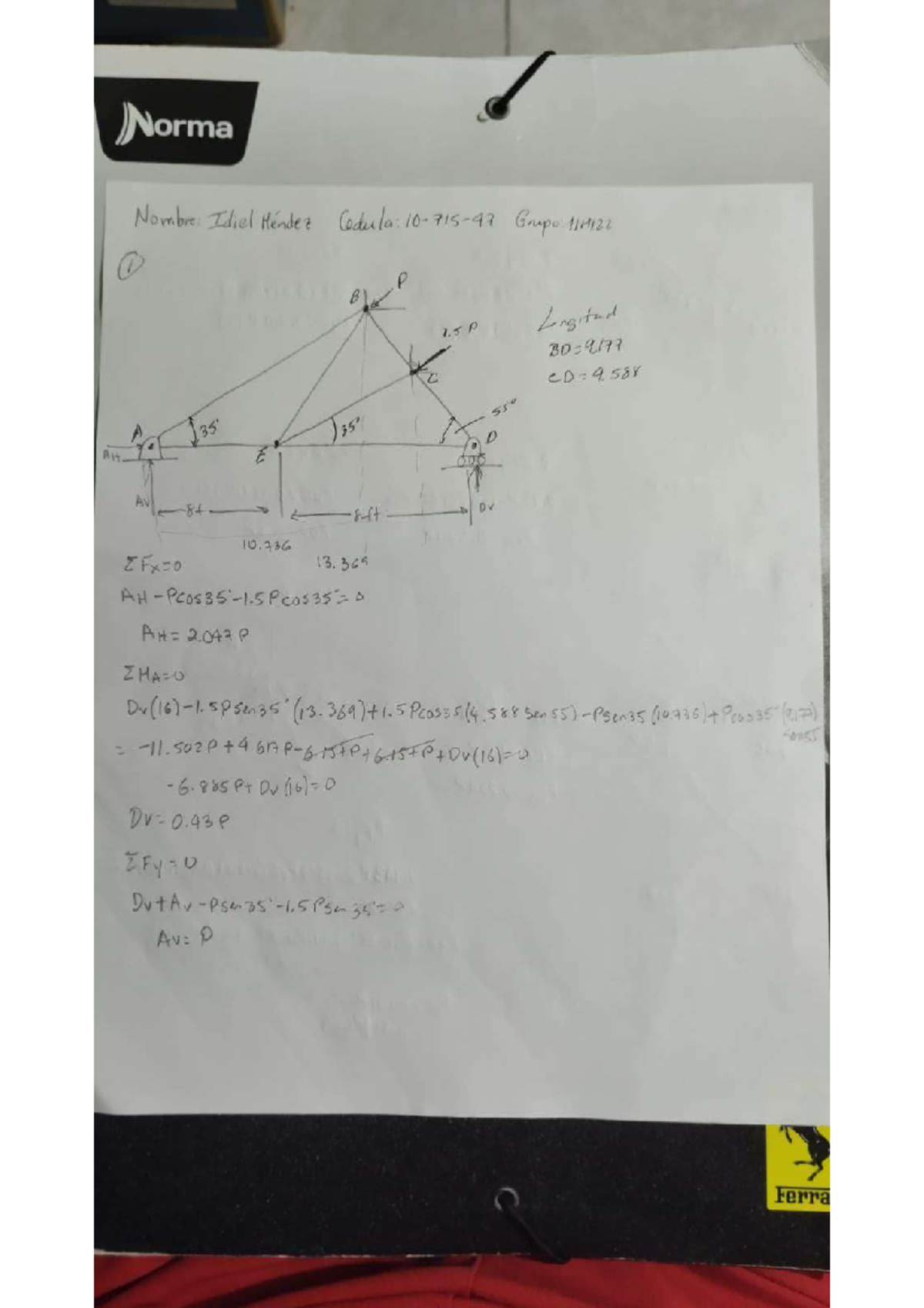 Tarea 3 - nsm - Normal Nombre Idiel Hendez Cedula: P BI 1 P Longitad t C CD 4 550 A 35 35 D Alt ...