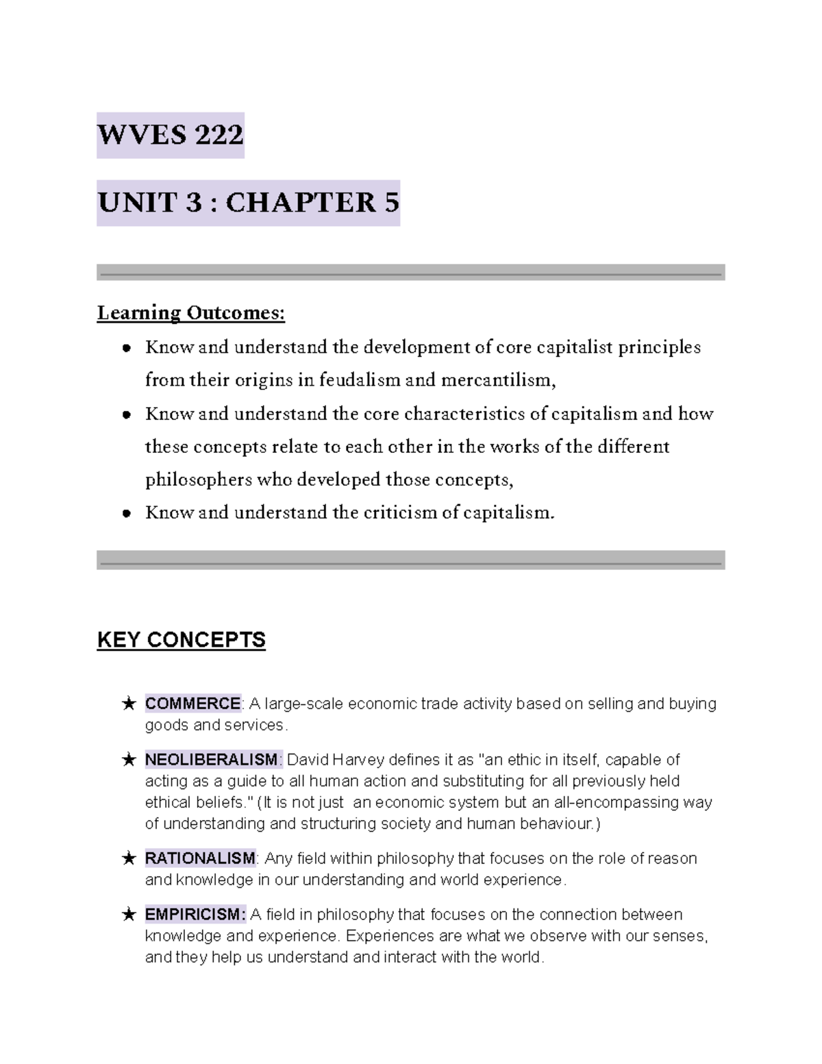 Unit 3: Chapter 5 - WVES 222 UNIT 3 : CHAPTER 5 Learning Outcomes: Know ...