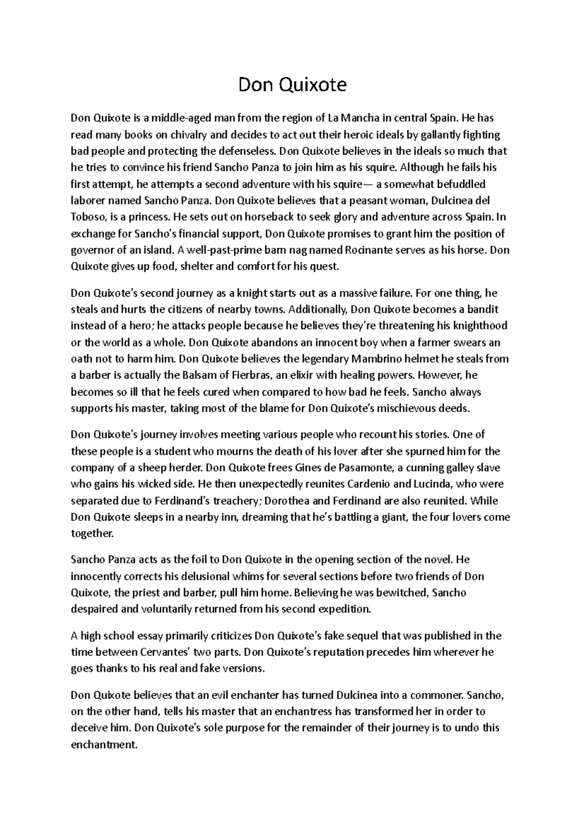 Lê Khánh Vi 225991446 - english - Don Quixote Don Quixote is a middle ...