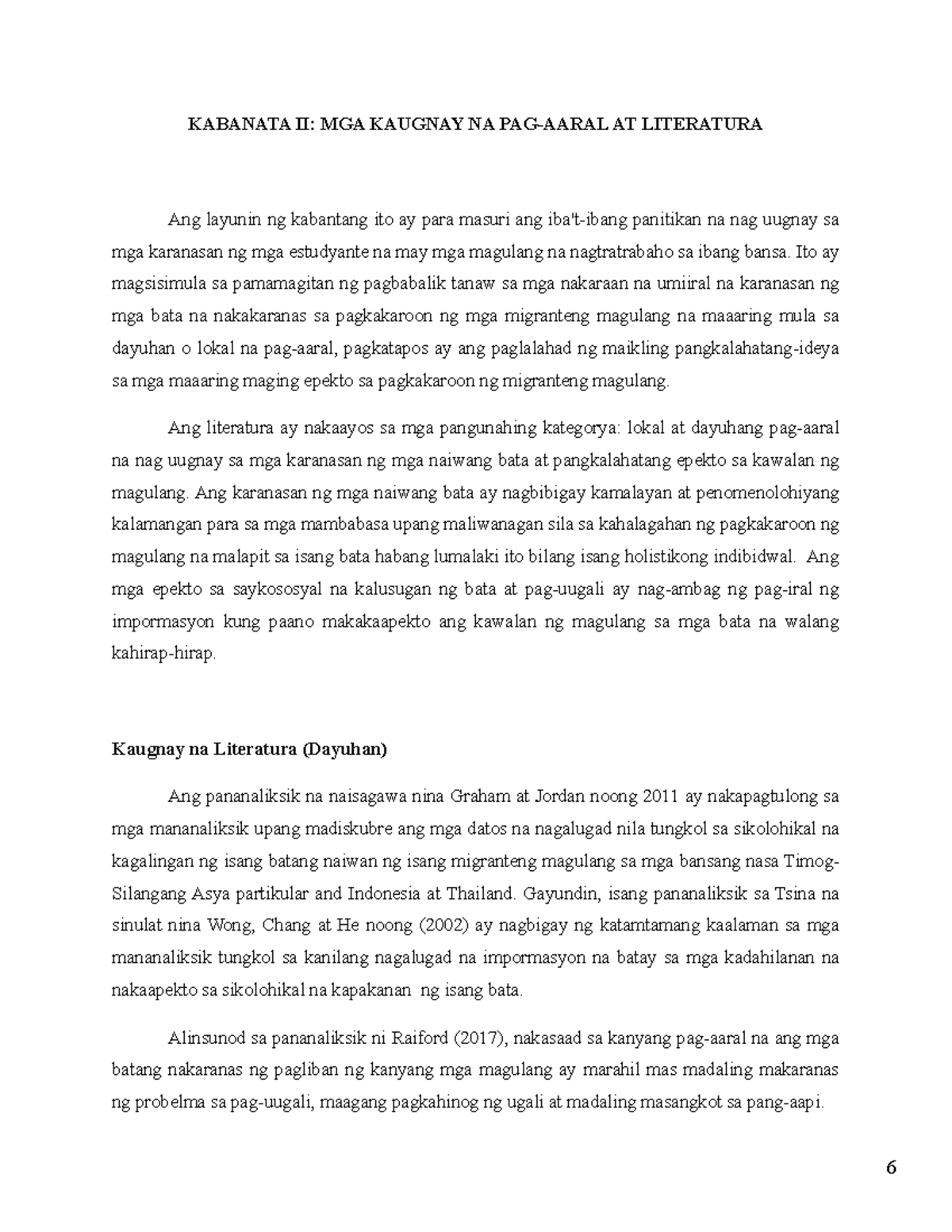 C2- Translated - research paper - KABANATA II: MGA KAUGNAY NA PAG-AARAL ...