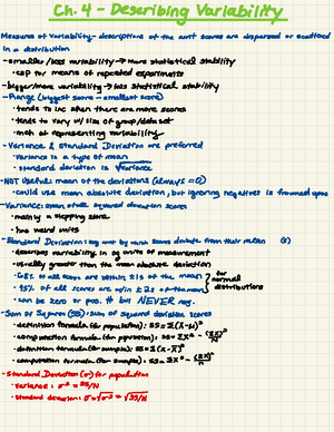 Statistics Ch 1, 2, 3 - Ch7 Why studystatistics? variability ...