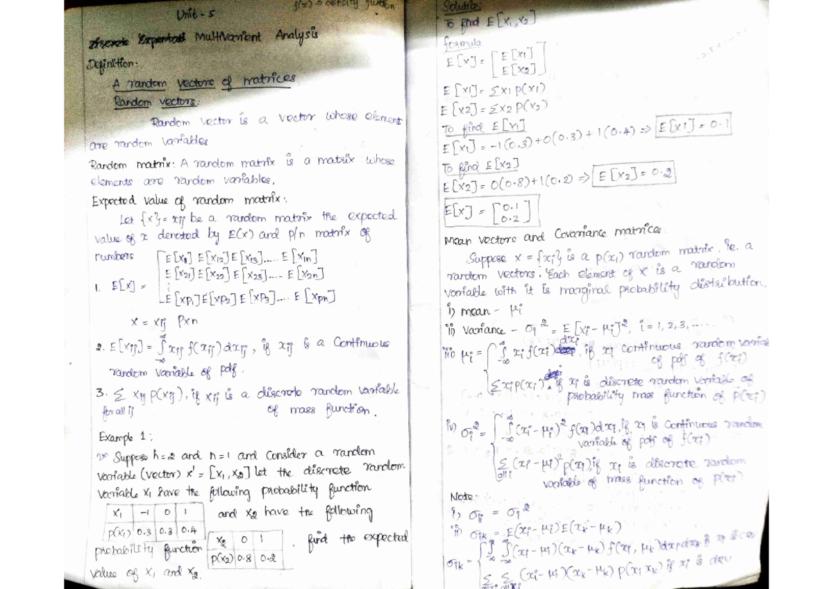 Multivariate analysis - f(x) Unit 5 Solution Expertati Multivarient ...