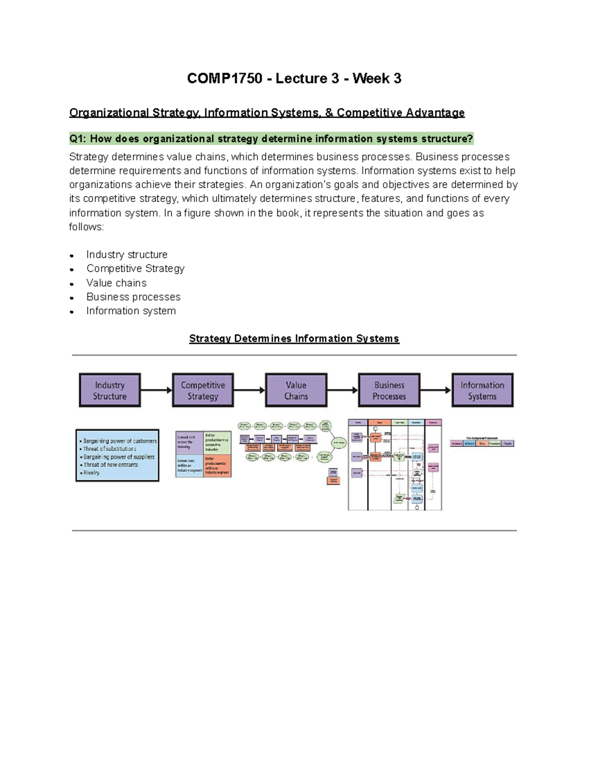 COMP1750 - Lecture 3 - Week 3 - COMP1750 - Lecture 3 - Week 3 Organizational Strategy ...