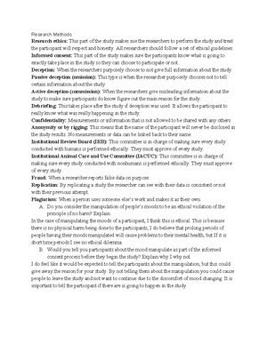 Research Methods Homework 1 - Chapter 1: Introduction, Acquiring ...