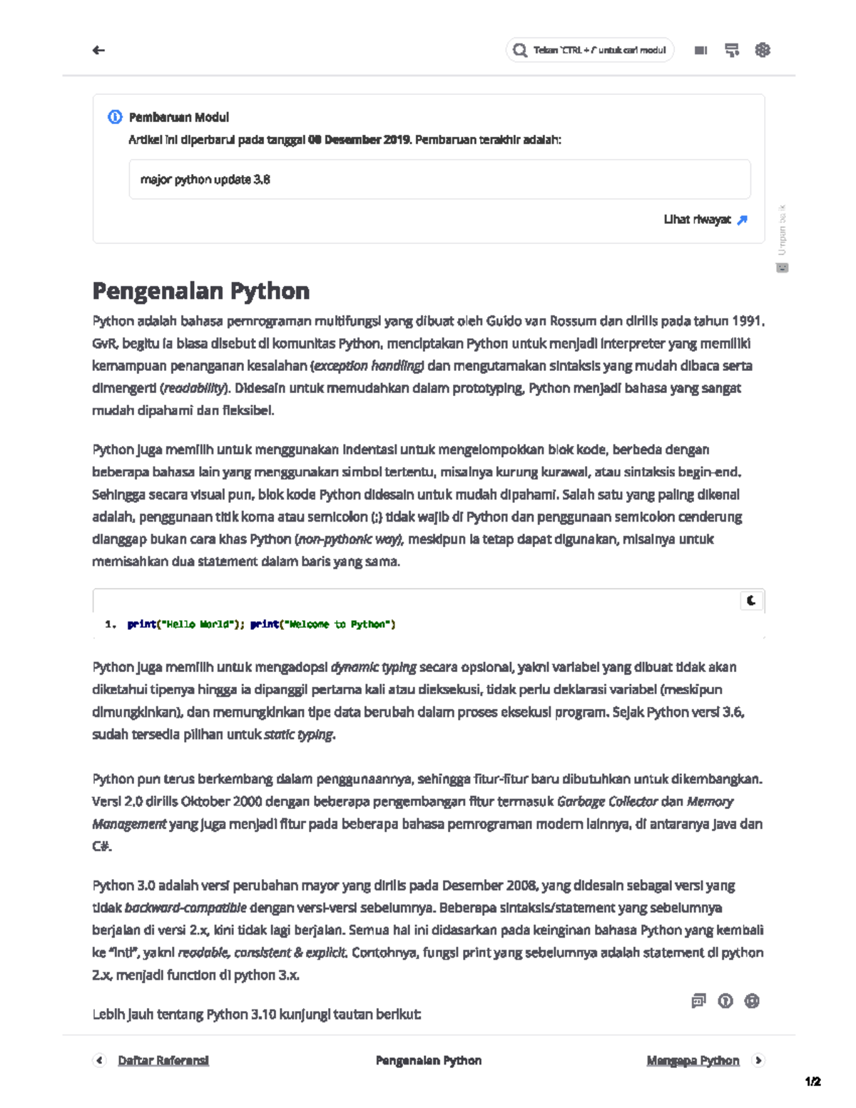 Pengenalan Python - Komunikasi - Studocu