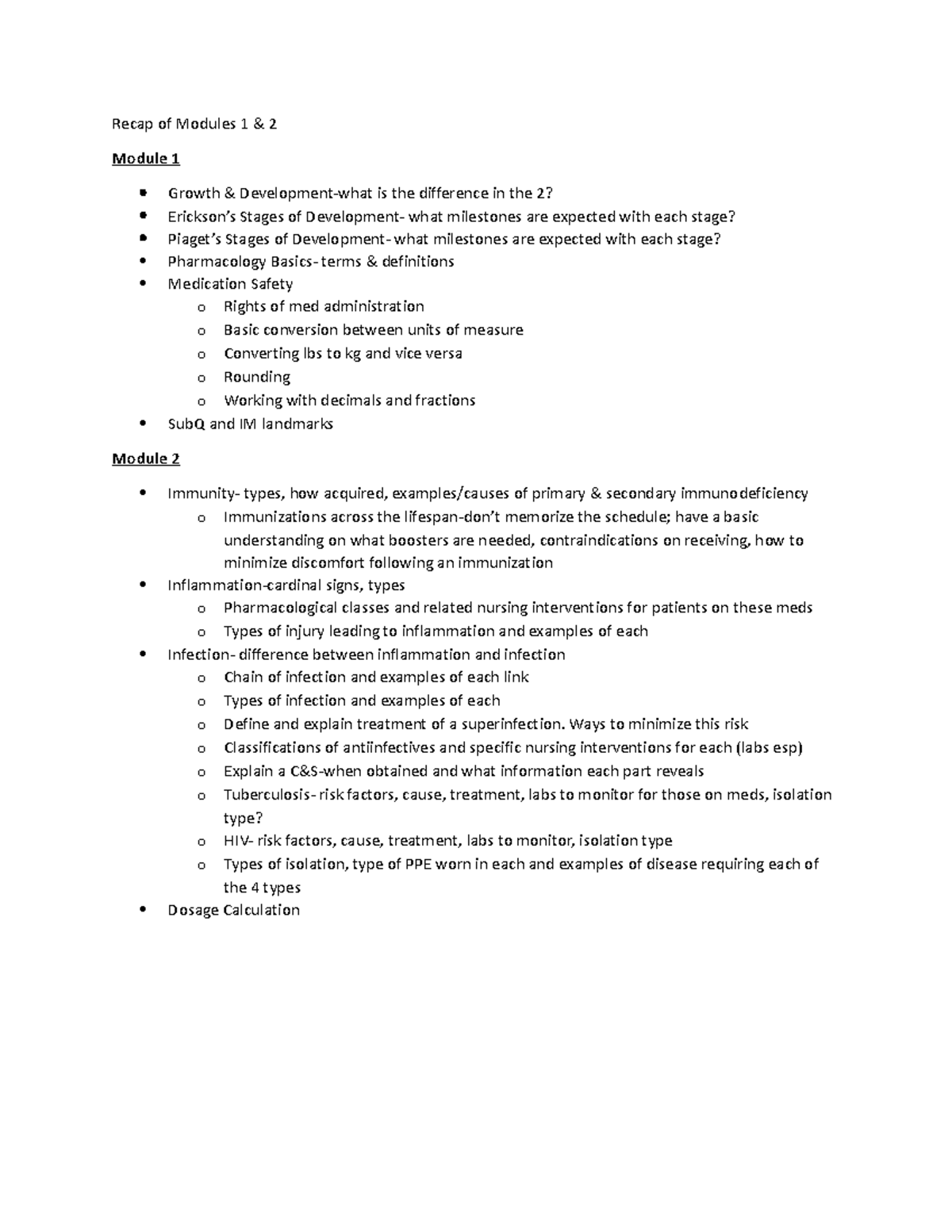 Topic Outline Modules 1 & 2 - Recap of Modules 1 & 2 Module 1 Growth ...