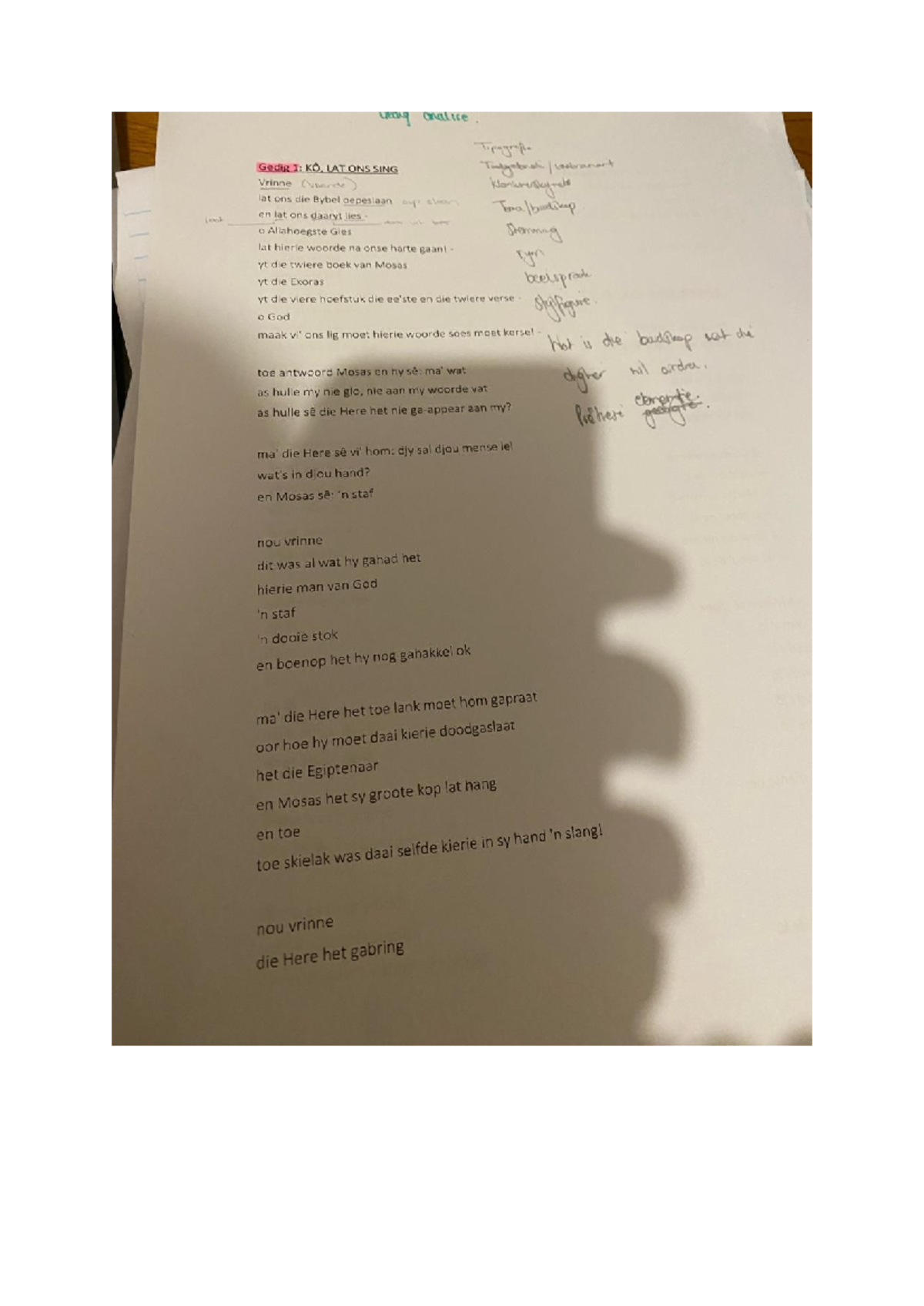 GD_Afrikaans Gedig - GED100 - Studocu