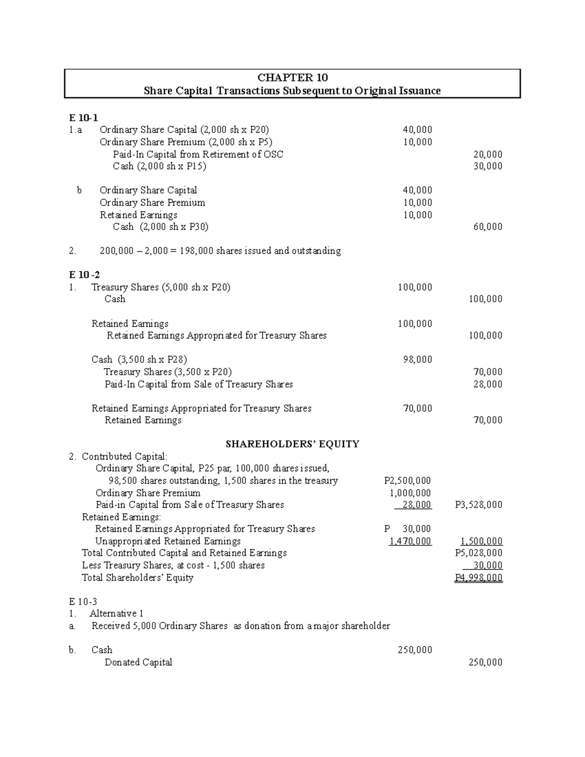 184346051-APC-Ch10sol - CHAPTER 10 Share Capital Transactions ...