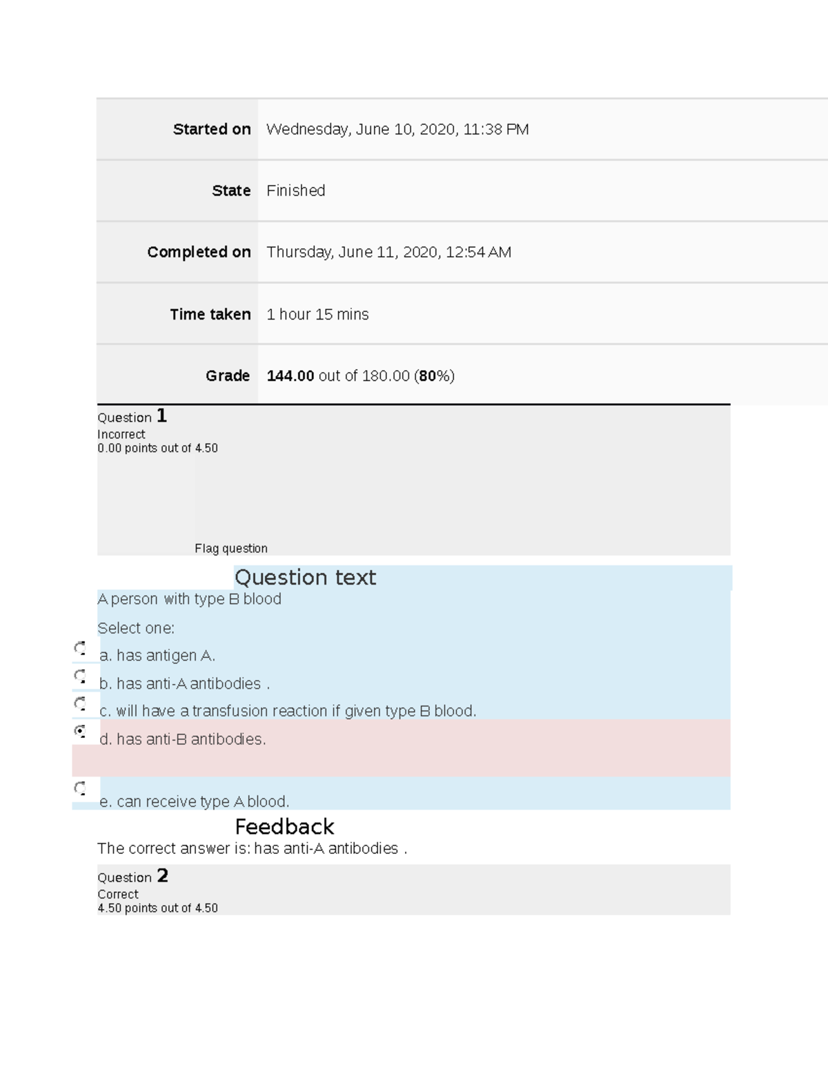 Exam - Midterms - Started on Wednesday, June 10, 2020, 11:38 PM State ...