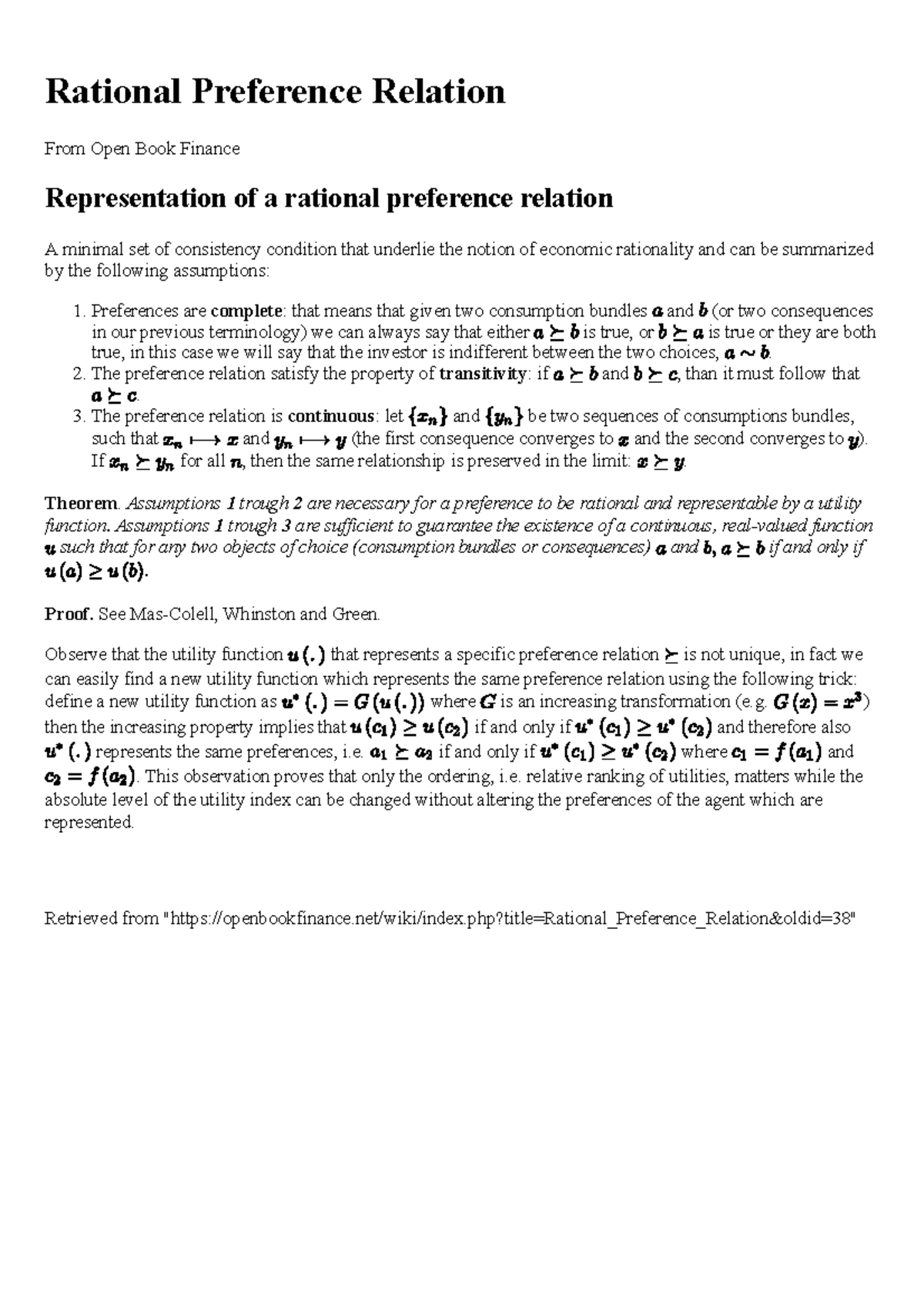 1.Rational Preference Relation - Open Book Finance - Rational Preference Relation From Open Book ...