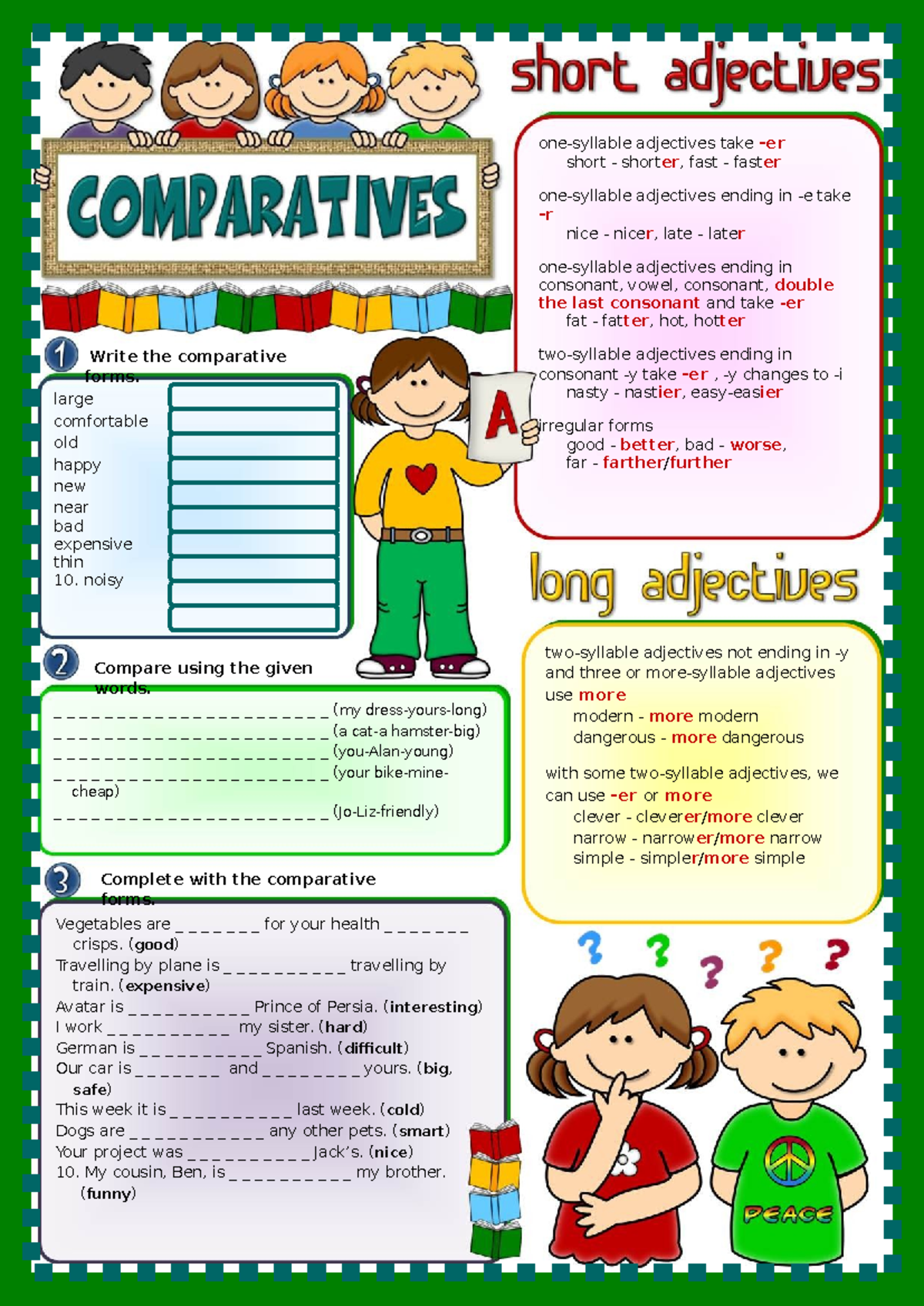 Comparatives - revision - one-syllable adjectives take -er short ...