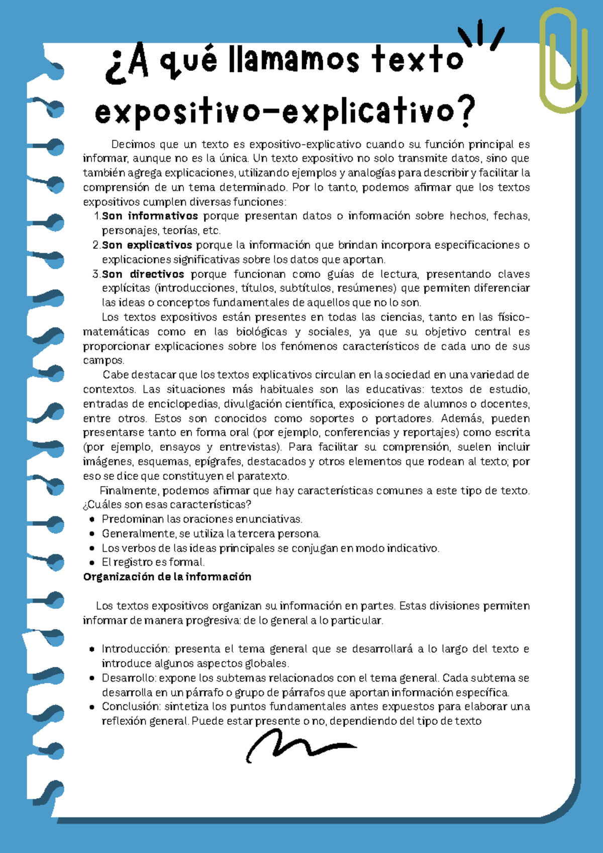 El texto expositivo - ¿A qué llamamos texto expositivo-explicativo ...