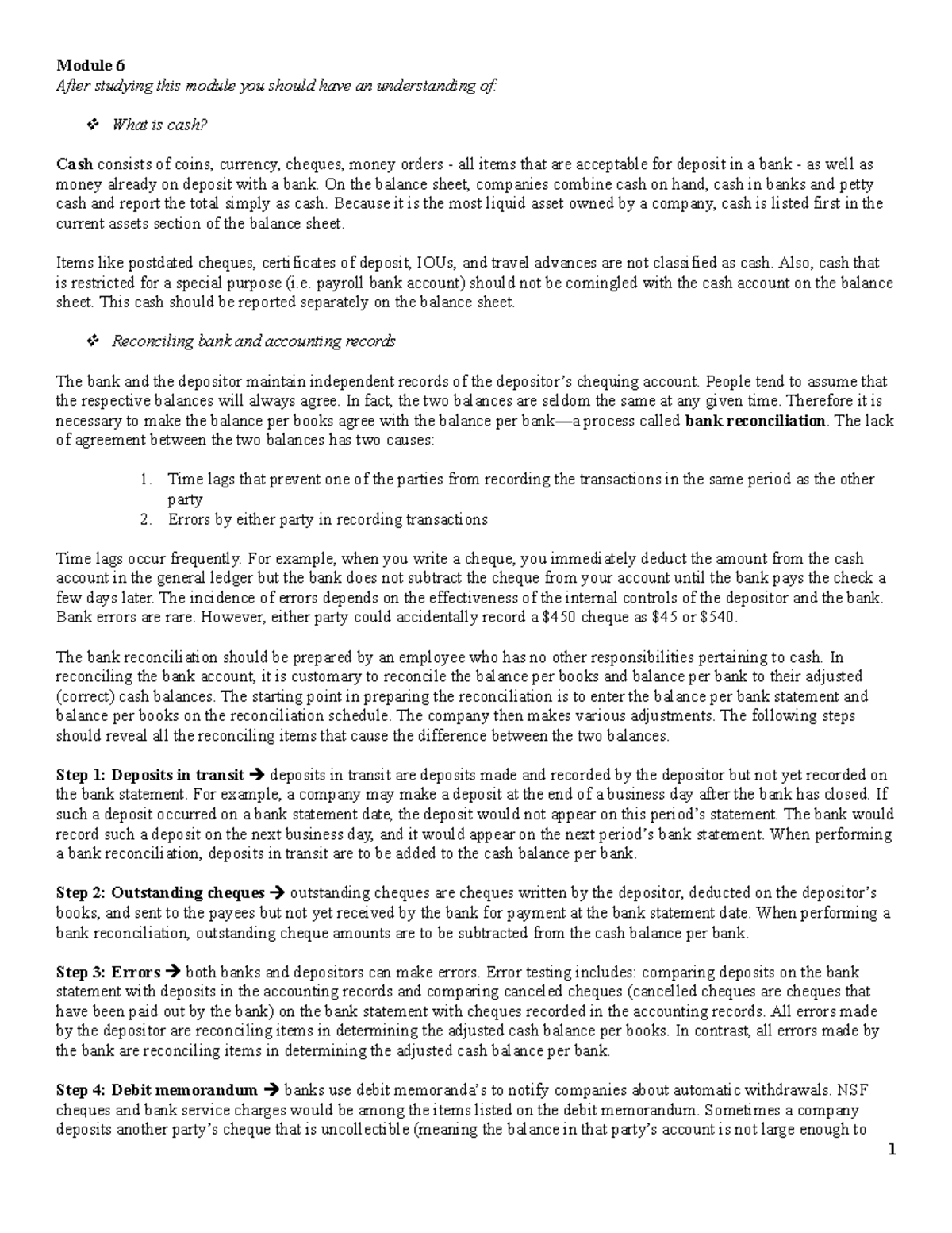 Module 6 - Lecture notes 6 - After studying this module you should have ...