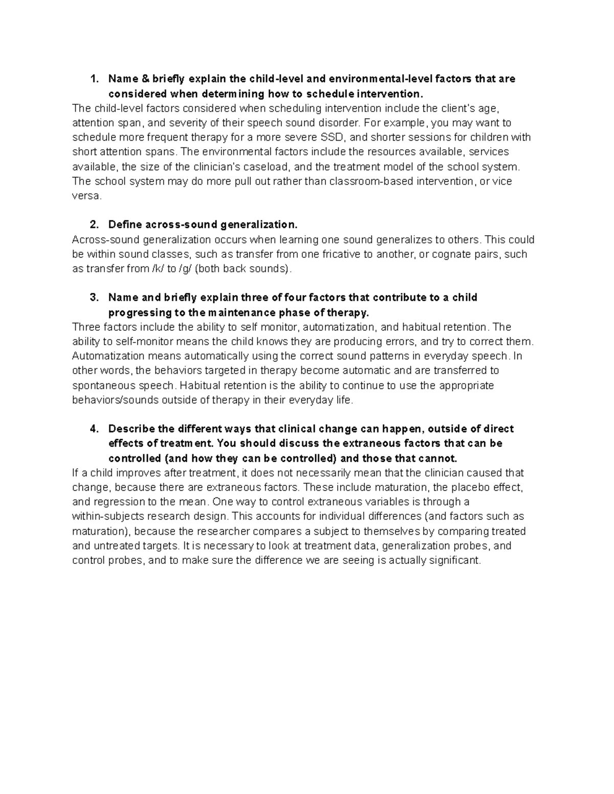 M13 Discussion Q's - 1. Name & briefly explain the child-level and ...