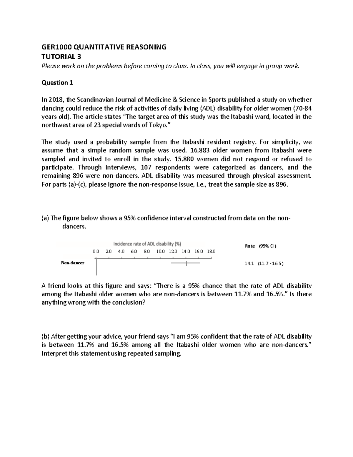 Tutorial 3 - GER1000 QUANTITATIVE REASONING TUTORIAL 3 Please work on the problems before - Studocu