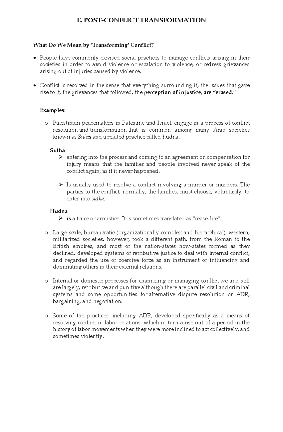 Post-Conflict-Transformation - What Do We Mean by ‘Transforming ...