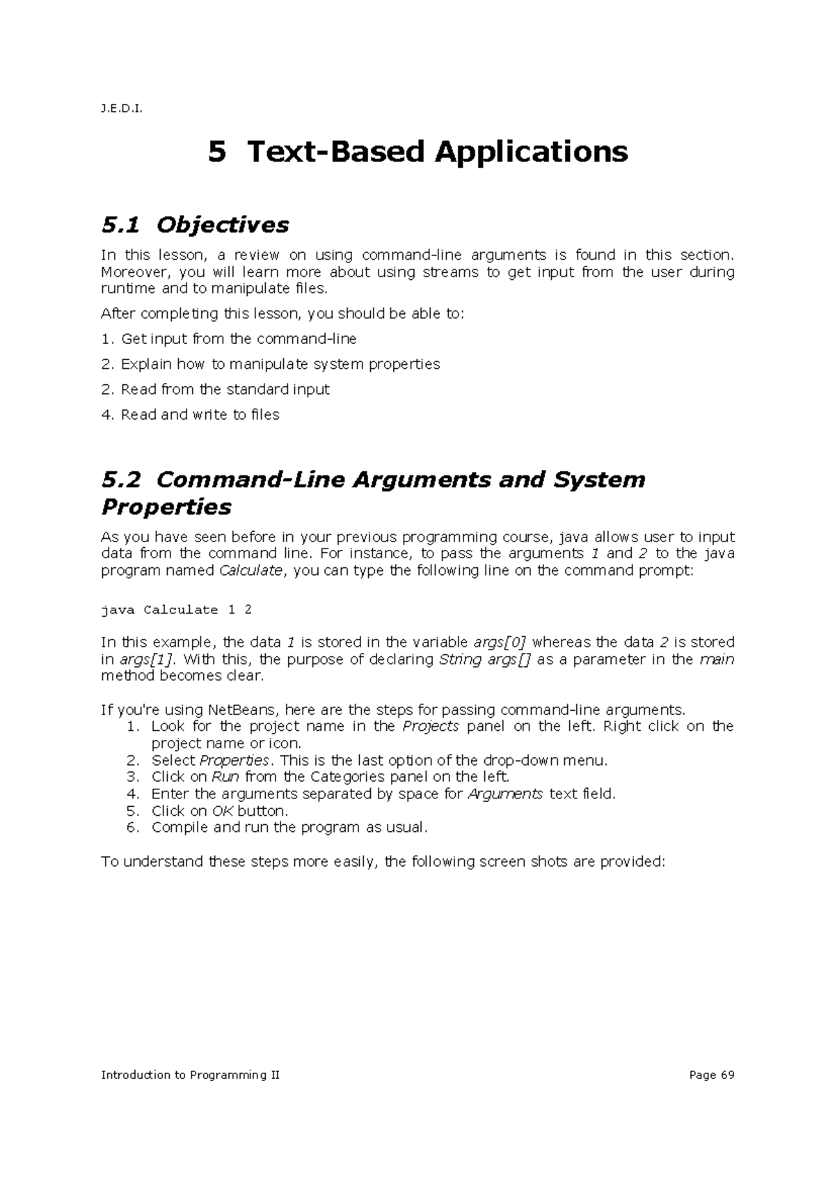Part Five Introduction To Programming 2 5 Text Based Applications 5