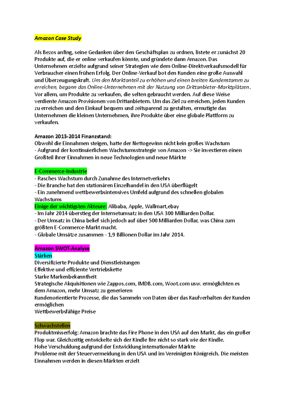 Amazon Case Study - Amazon Case Study Als Bezos anfing, seine Gedanken ...