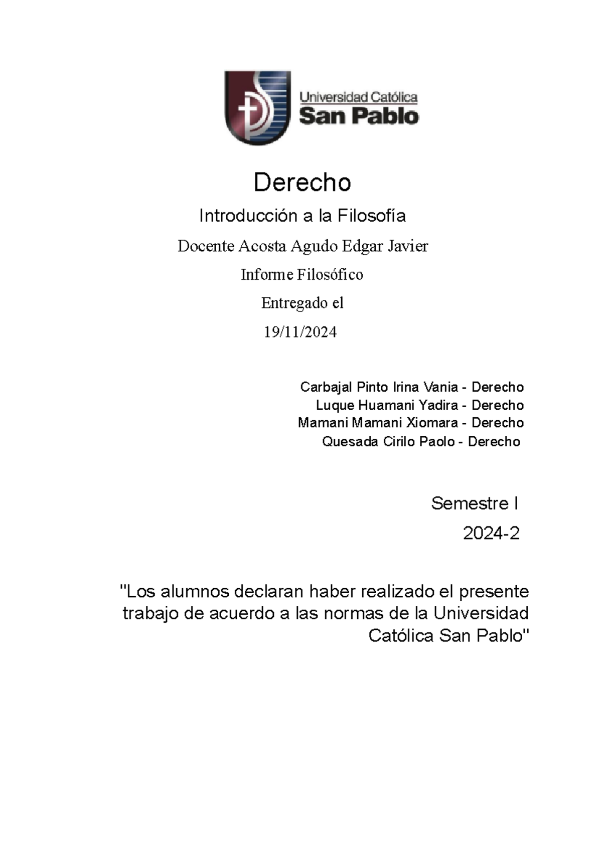 G5 - sdsdsd - Derecho Introducción a la Filosofía Docente Acosta Agudo ...