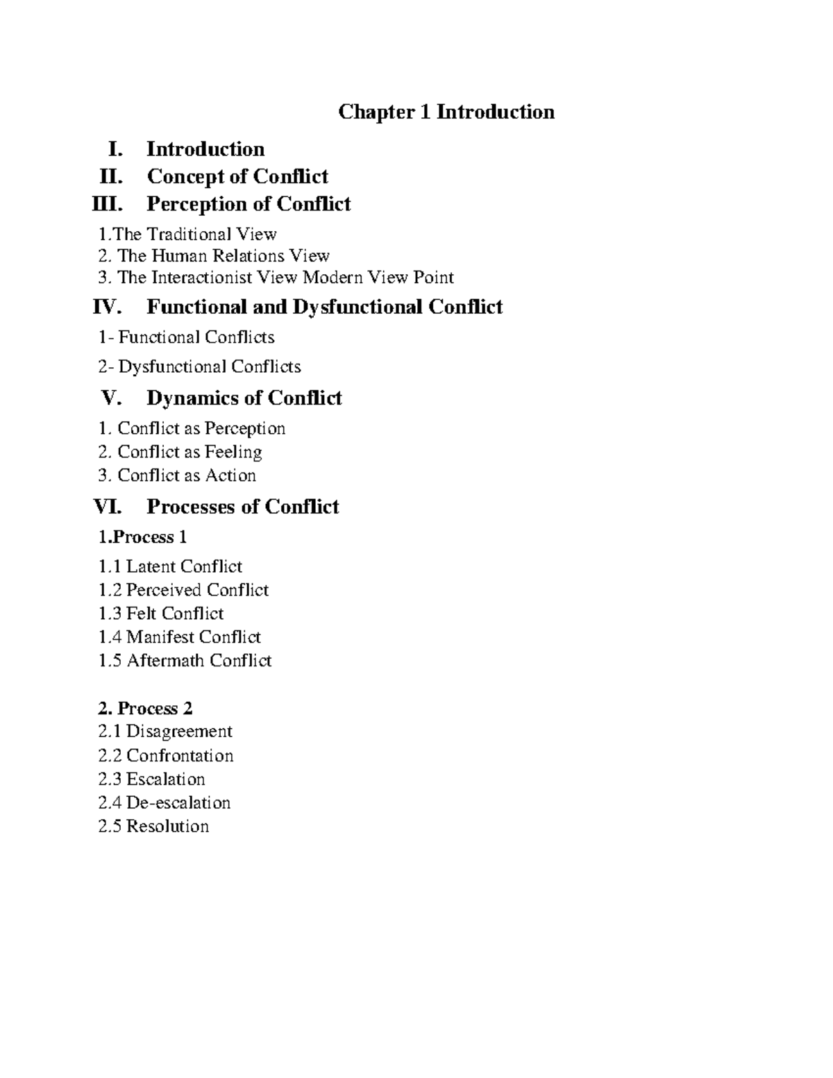conflict management - Chapter 1 Introduction I. Introduction II ...
