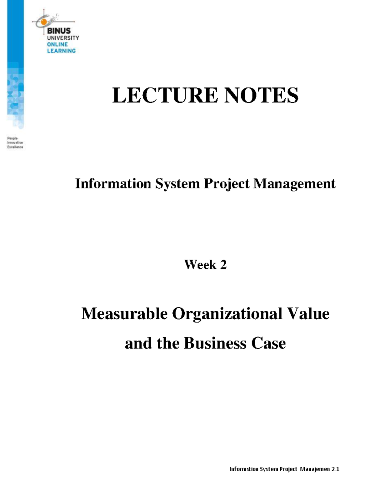 20230118110146 ISYS6310-LN2-W2-S3-R1 - LECTURE NOTES Information System ...