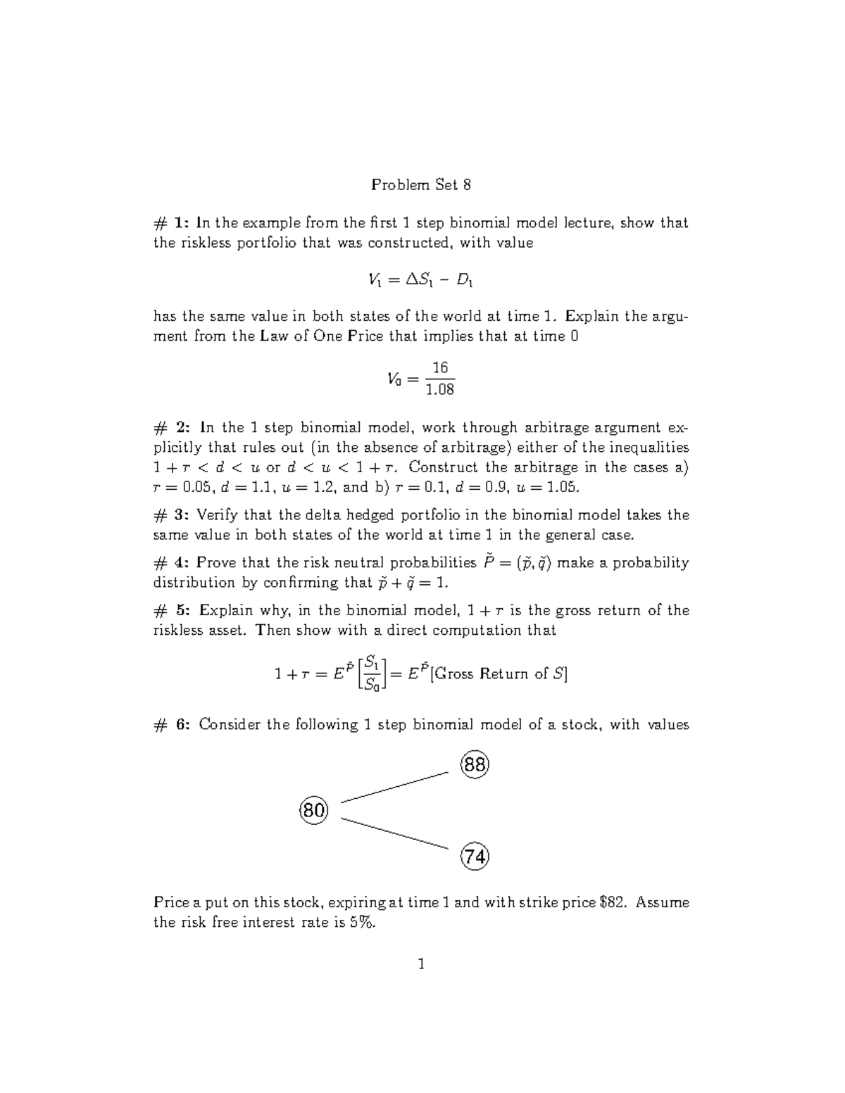 derivatives for single stock with python - Problem Set 8 1: In the ...