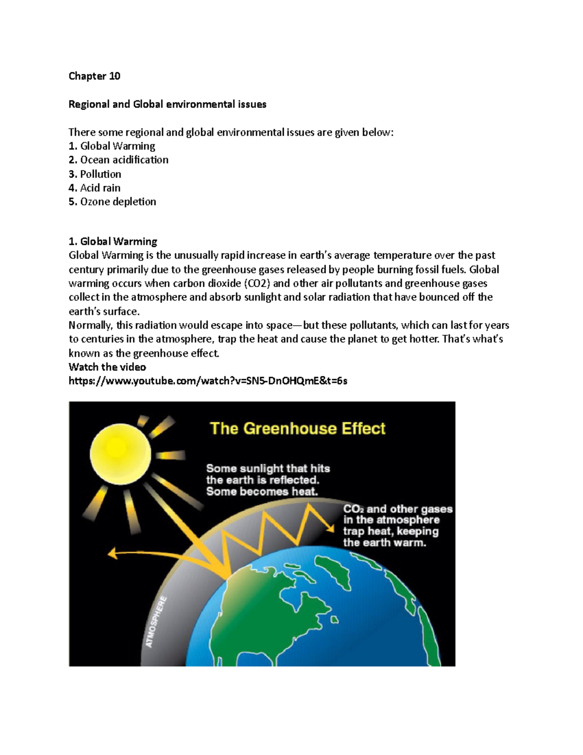 ES CH 10 - Chapter 10 Regional and Global environmental issues There ...