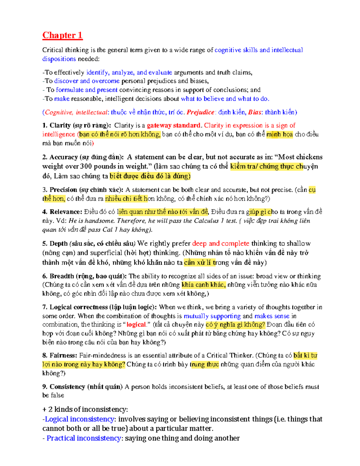 Chapter 1-3 - Summary Critical thinking - Chapter 1 Critical thinking ...