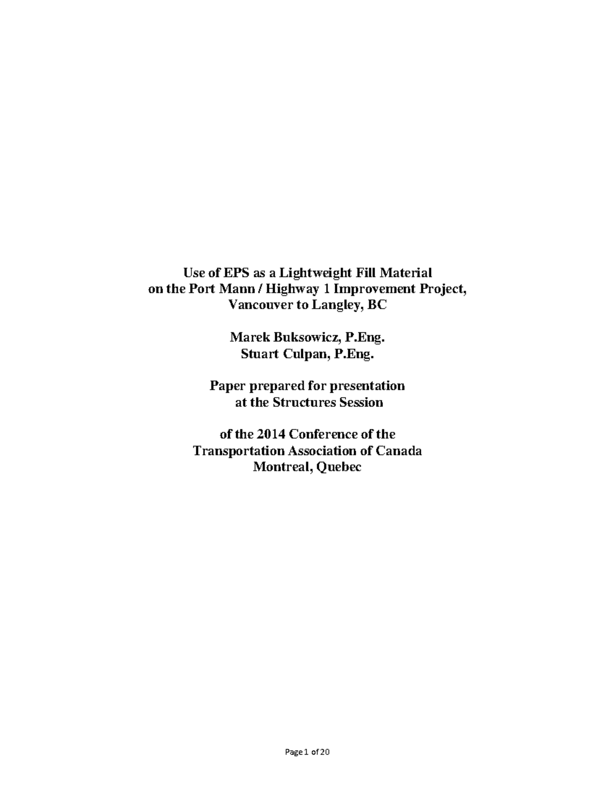 Bukso wiczweaf ewf - Use of EPS as a Lightweight Fill Material on the ...