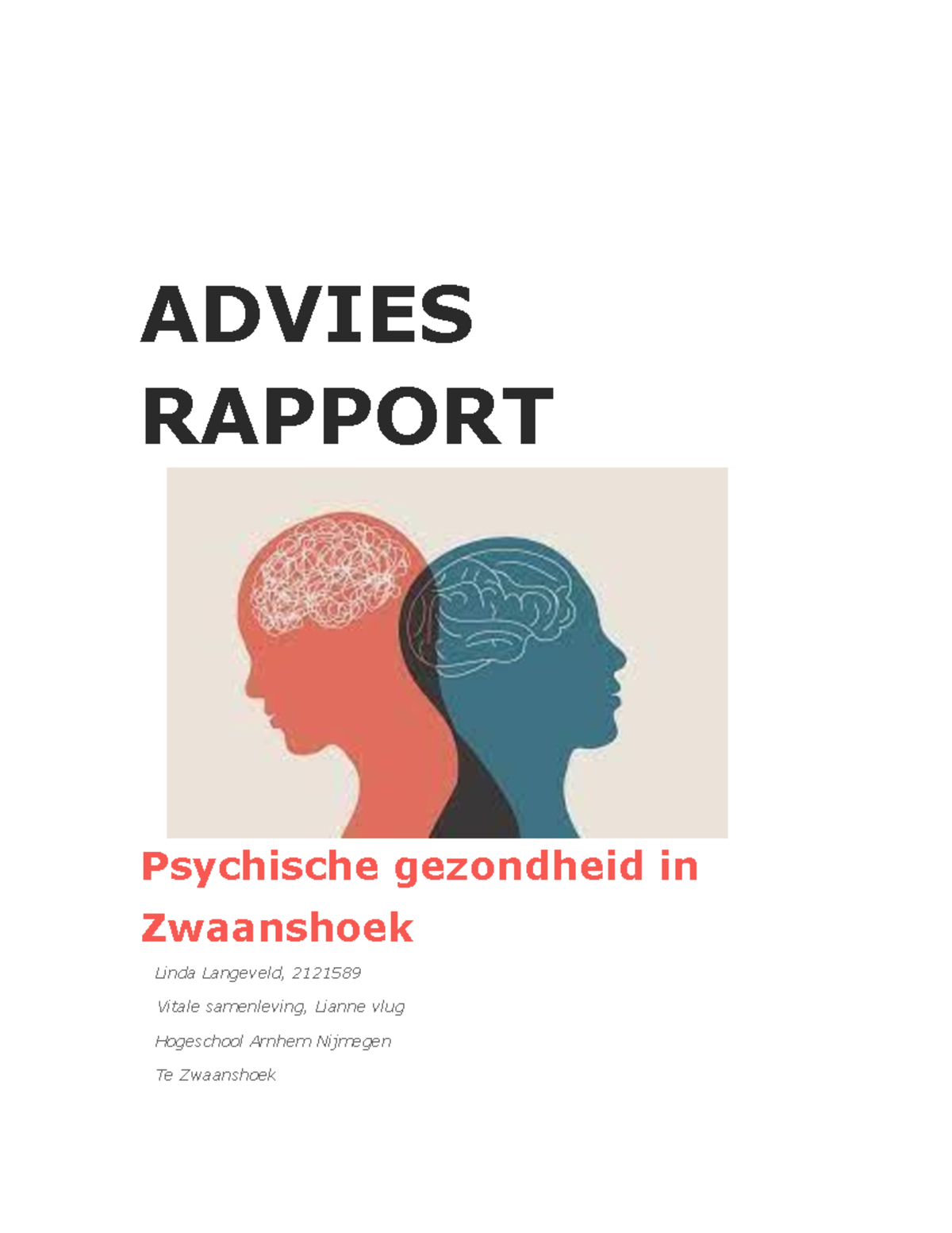 Adviesrapport vitalesamenleving - ADVIES RAPPORT Psychische gezondheid ...