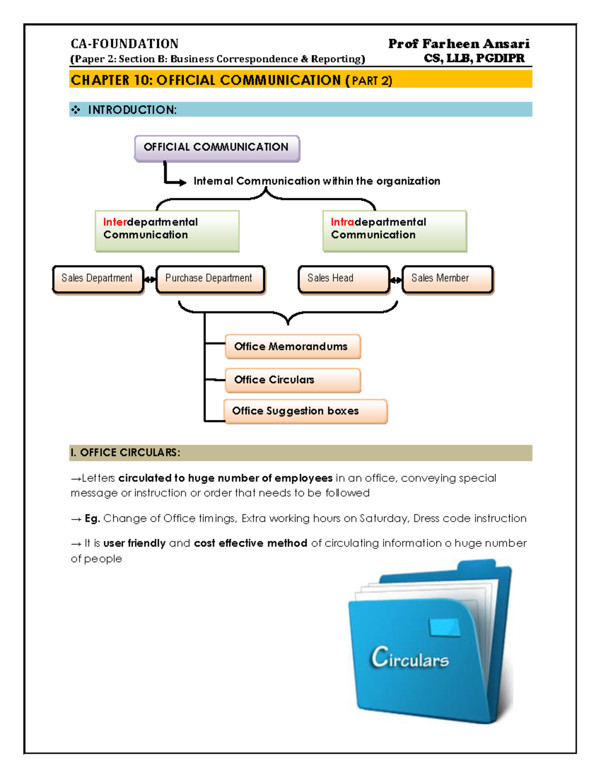 CAFC Business Communication Chp 10B Official Communication - (Paper 2 ...
