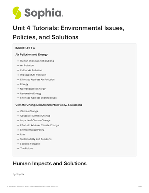 Unit 4 milestone Enviornmental Science - 1 CONCEPT → Climate Change 20 ...