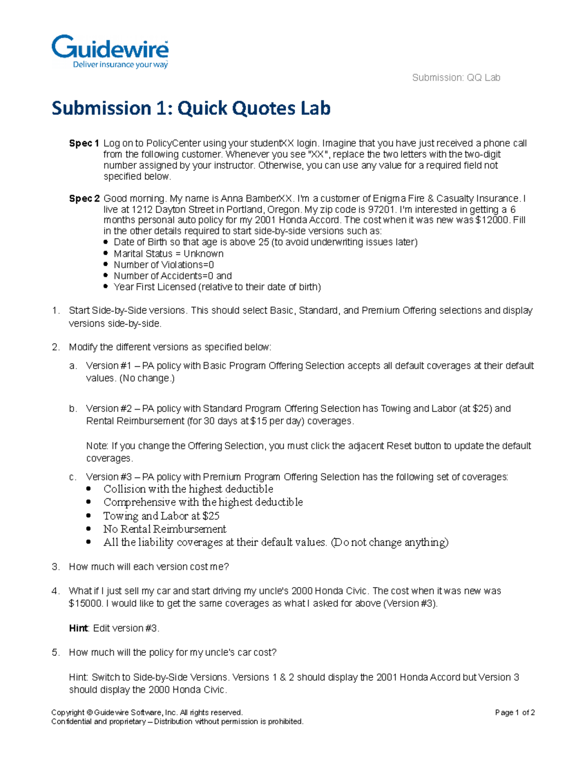PC80 INTR050 Submission QQ Lab - Submission: QQ Lab Submission 1: Quick ...