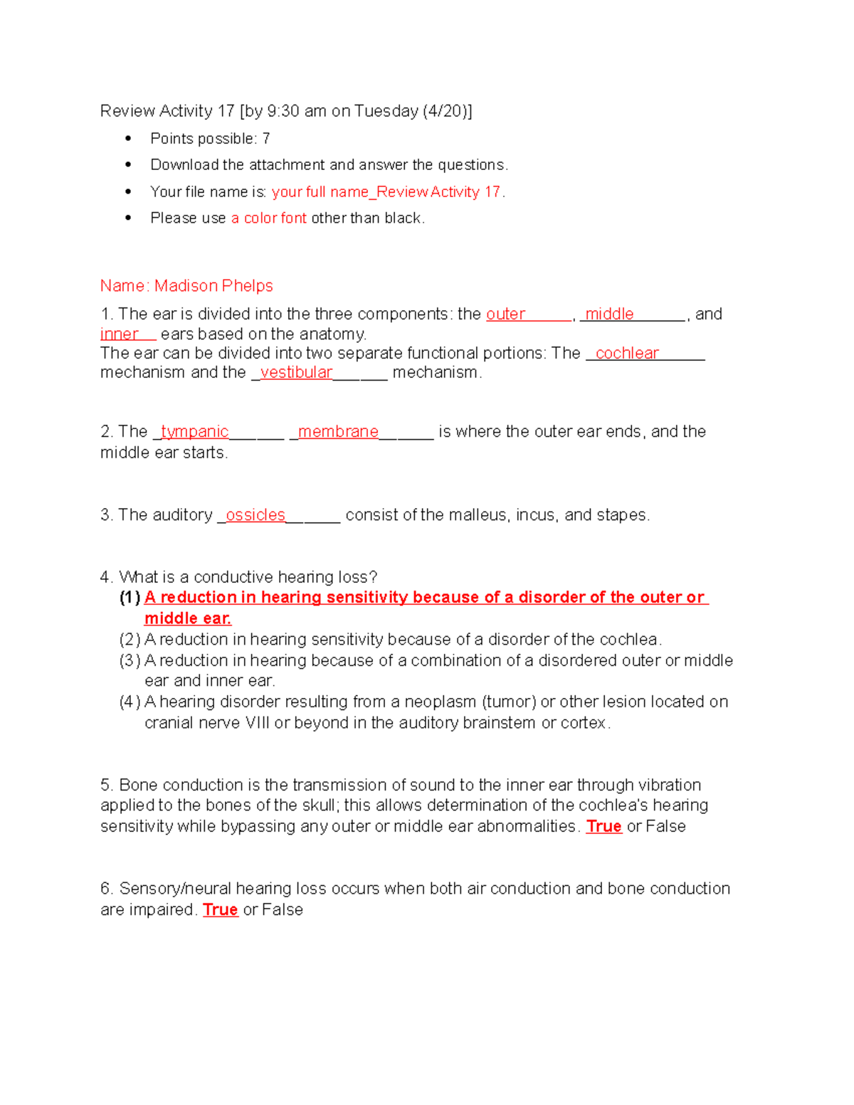 Review Activity 17 Review Activity 17 By 9 30 Am On Tuesday 4 20