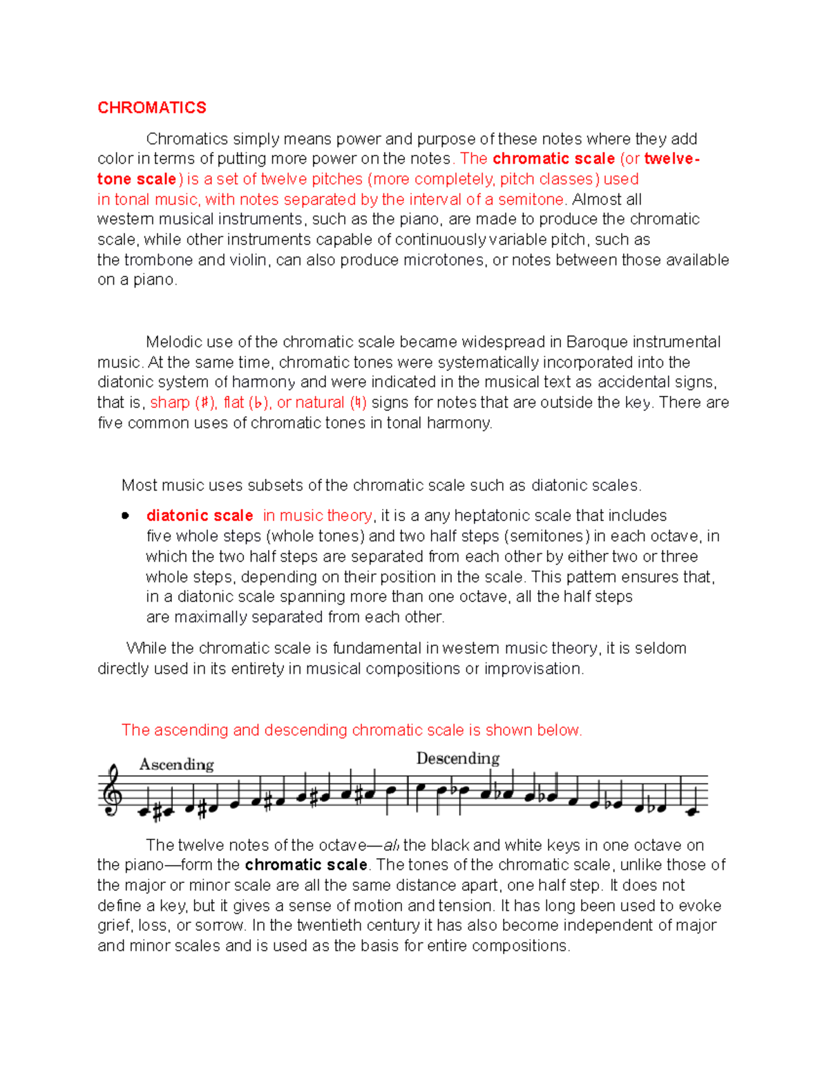 Music - CHROMATICS Chromatics simply means power and purpose of these ...