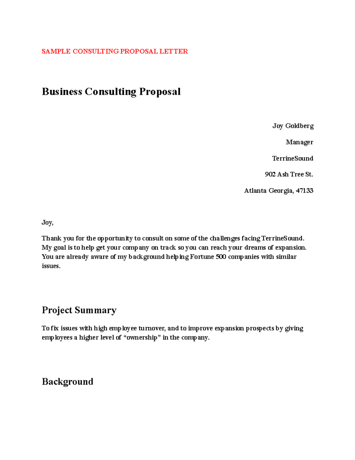 Docs This Only A Notes SAMPLE CONSULTING PROPOSAL LETTER Business docs-this-only-a-notes-sample-consulting-proposal-letter-business