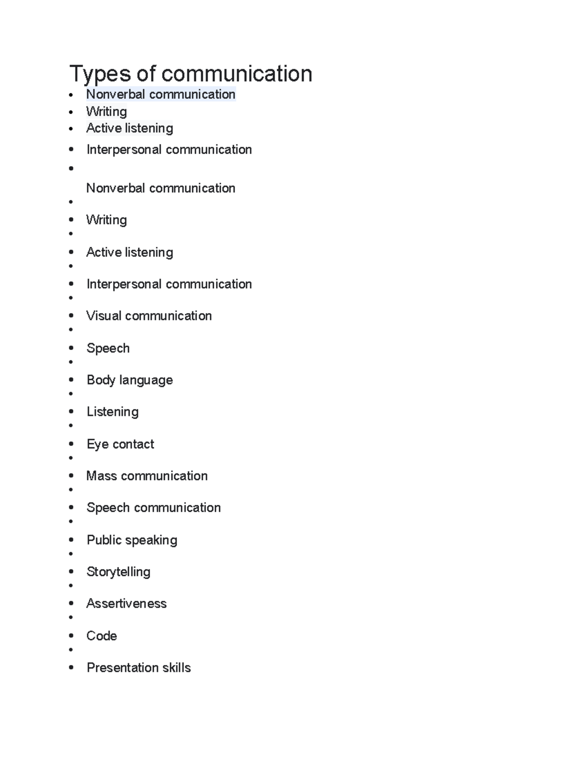 Commication skills - Nonverbal communication Writing Active listening ...