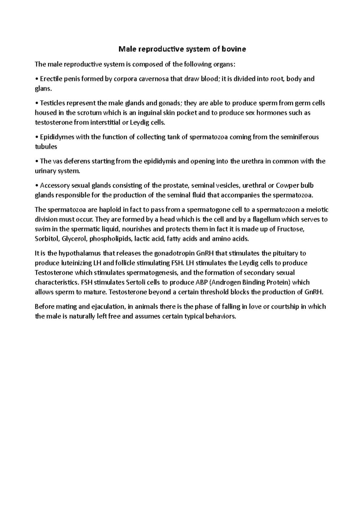 Male reproductive system of bovine - Testicles represent the male ...