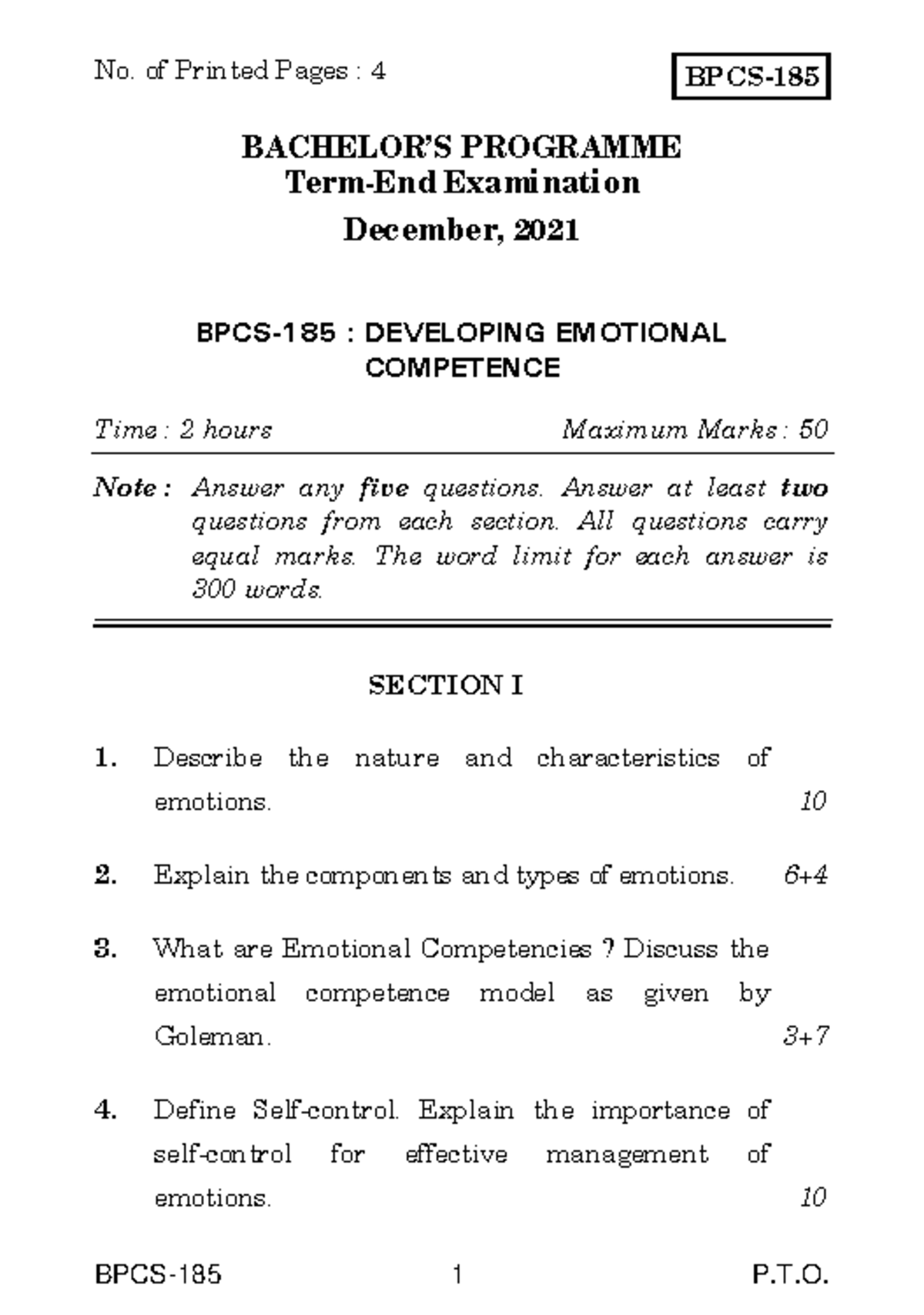 BPCS-185 ignouassignmentguru - BPCS-185 1 P.T. BPCS- BACHELOR’S PROGRAMME Term-End Examination ...