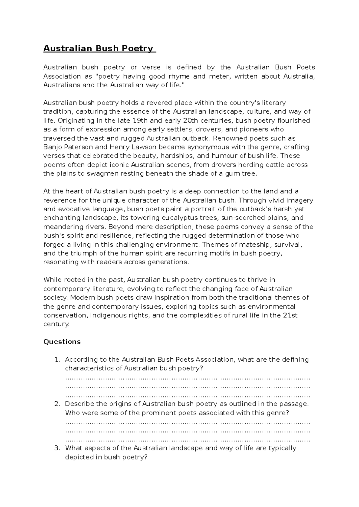 003 Bush Poetry Context - Australian Bush Poetry Australian bush poetry ...