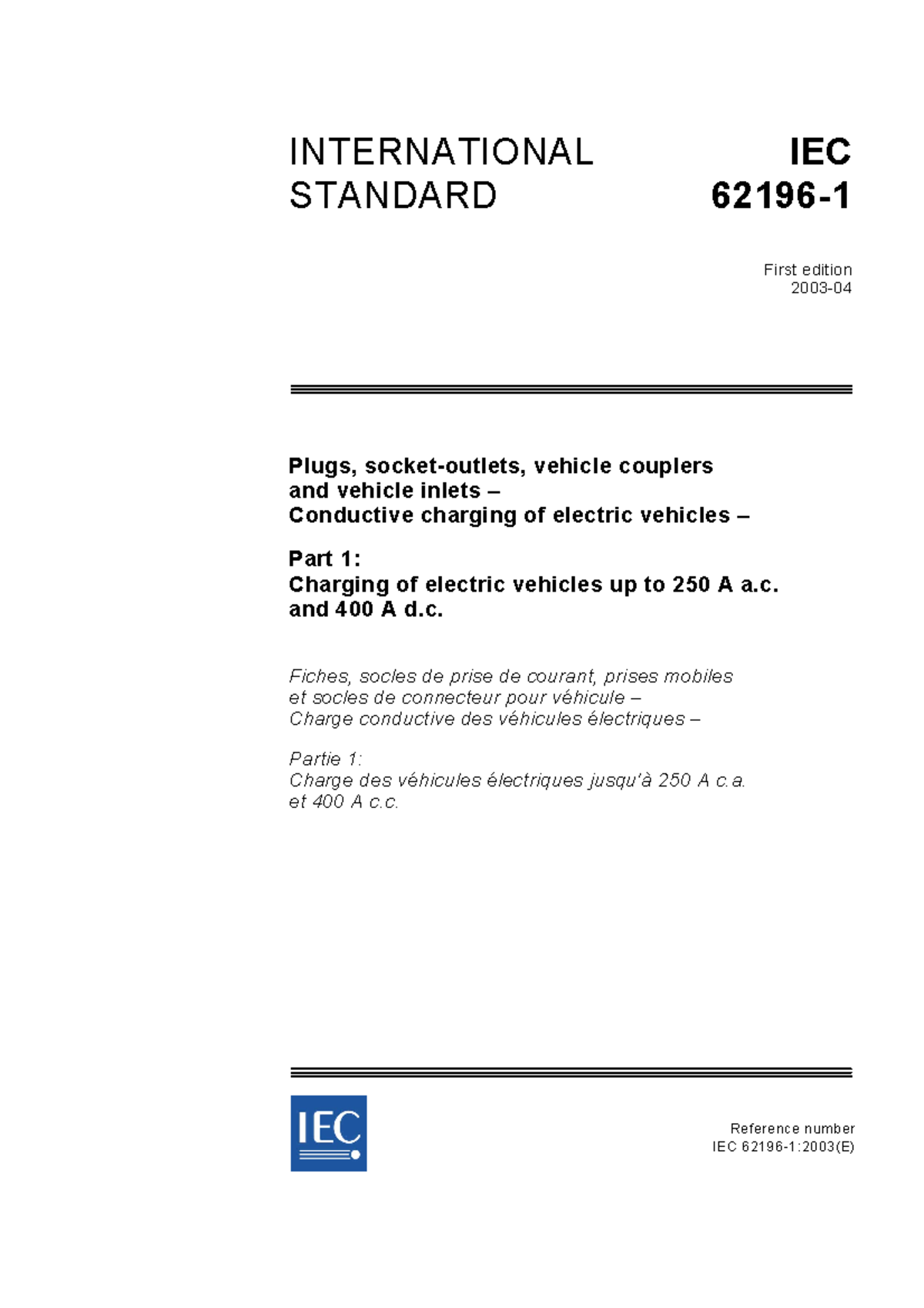 International iec standard 62196 1 inmetro gov br - INTERNATIONAL ...