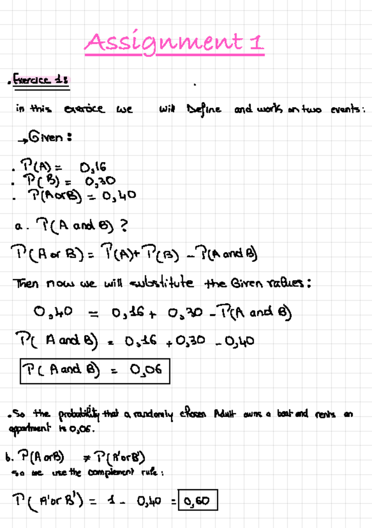 Assignement 1 stat 201 - Assignment 1 · Exercice 18 in this exercice we will define andwork on ...