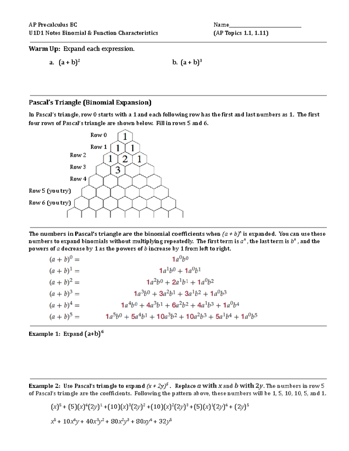 U1D1+Notes+Binomial++&+Function+Characteristics+2425 - AP Precalculus ...
