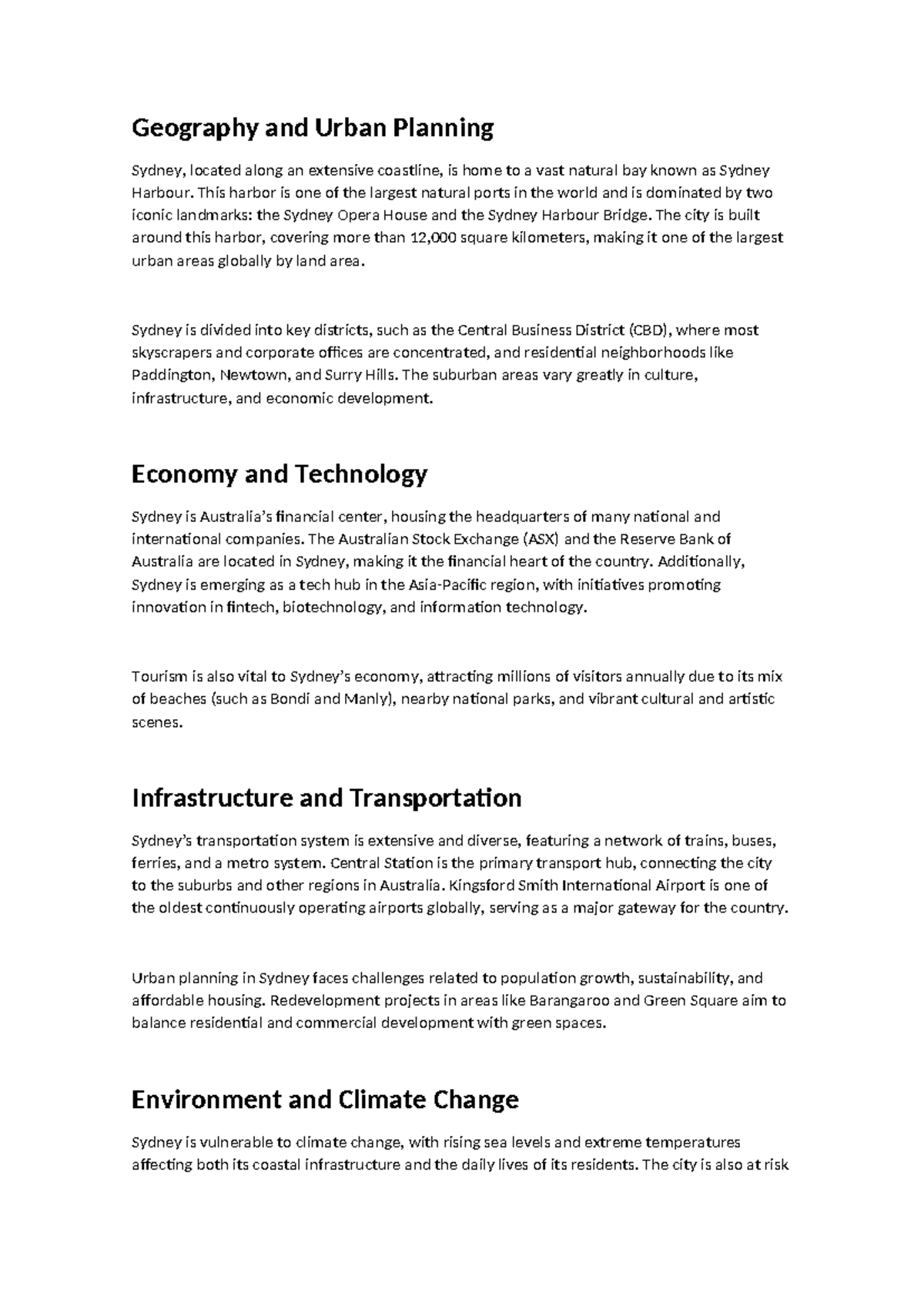 Ingles - tarea academica 1| - Geography and Urban Planning Sydney ...