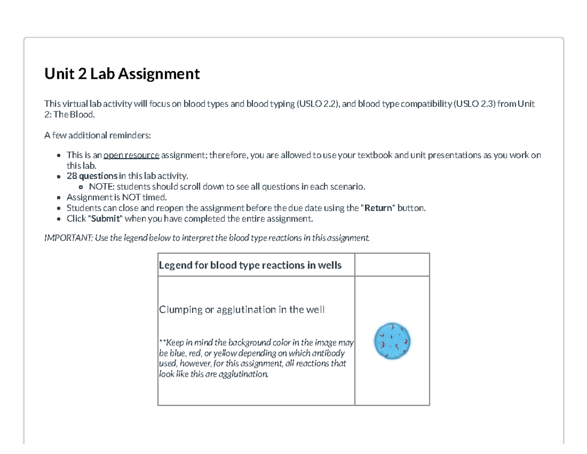 A and P w Wek 2 a and p lab activity - Unit 2 Lab Assignment This virtual lab activity will ...