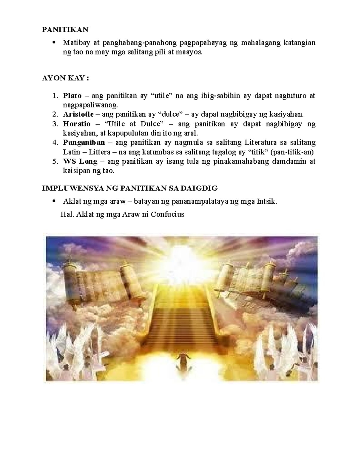 Panitikan word 4 27 - PANITIKAN Matibay at panghabang-panahong ...