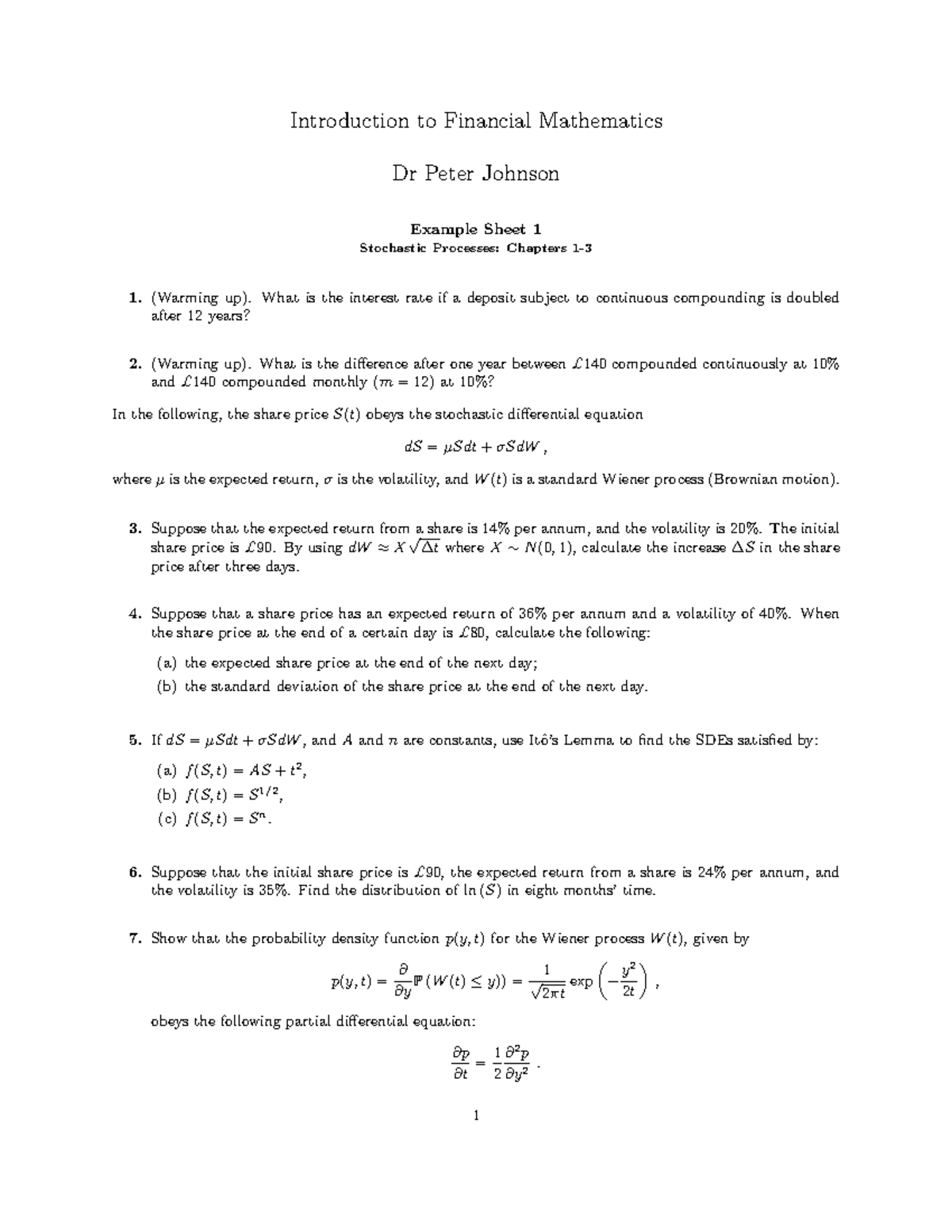Examples-math20912-1 week 1 going ovcer problem - Introduction to ...