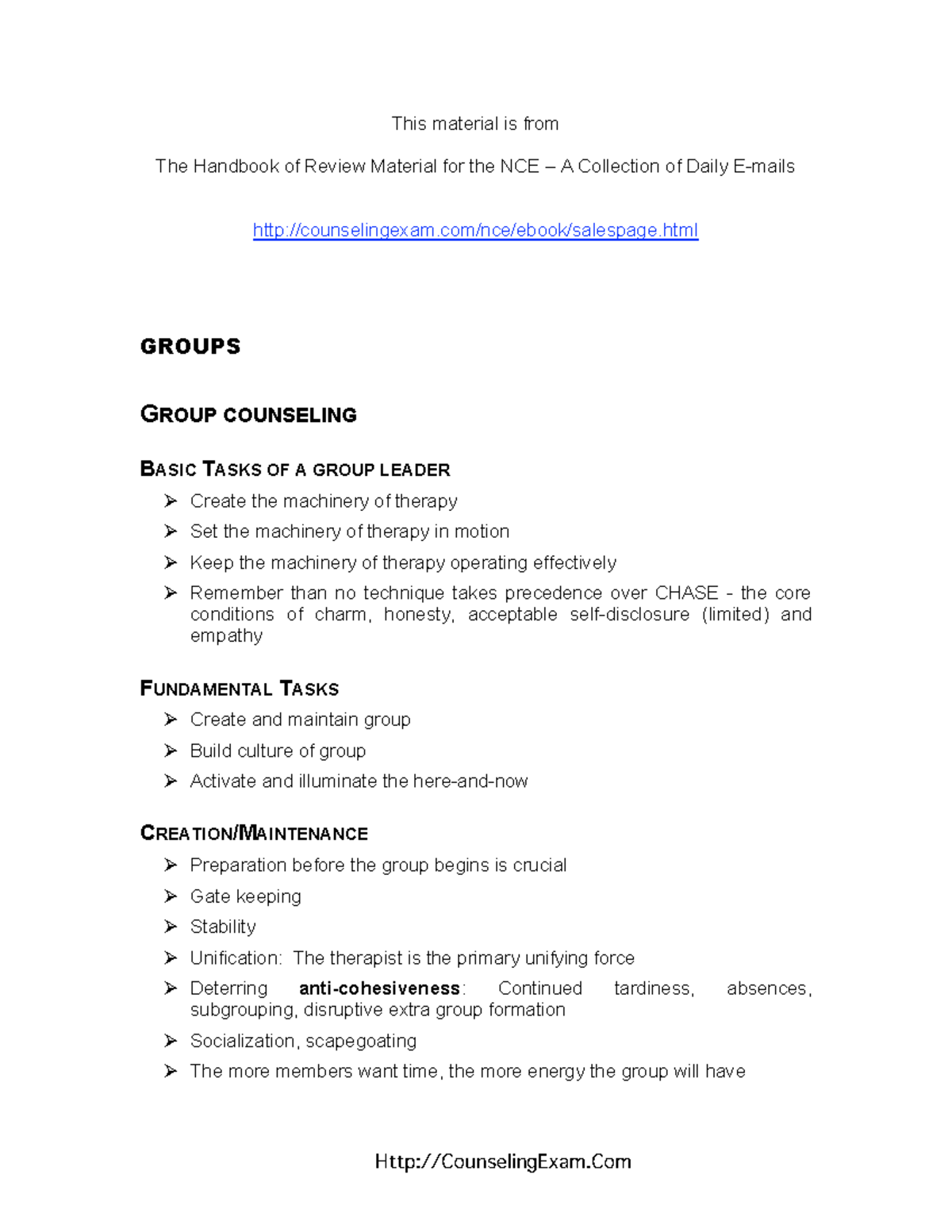 129527430-Group-Therapy - This material is from The Handbook of Review ...